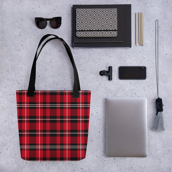 Preppy Buffalo Plaid Check Print Tote bag